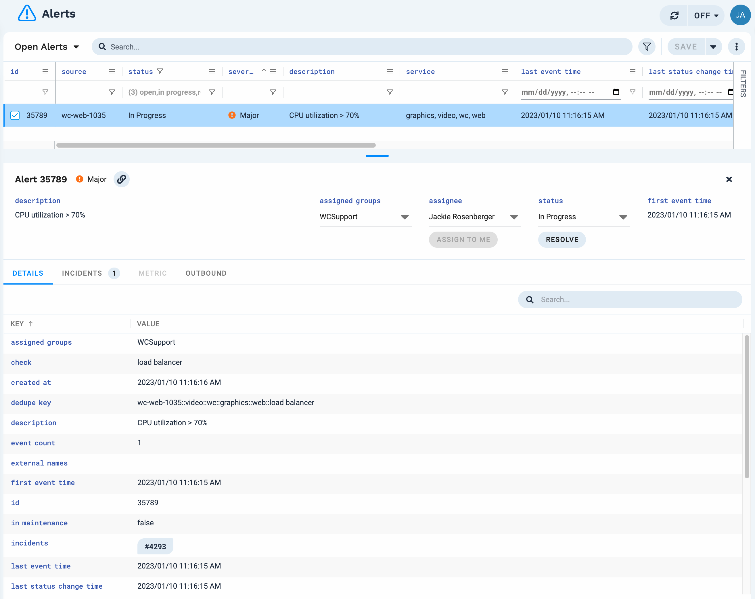 Understand alerts and alert details